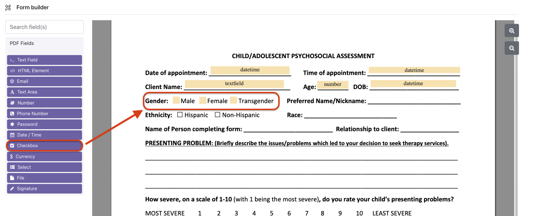 PDF Forms: Radio Form Components