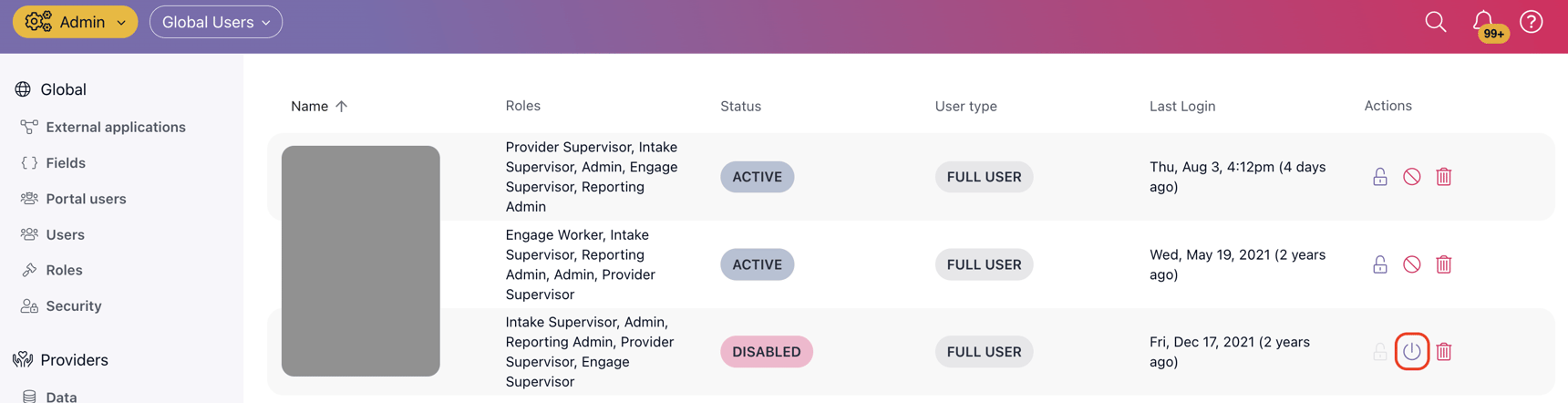 Disabling and Deleting Users
