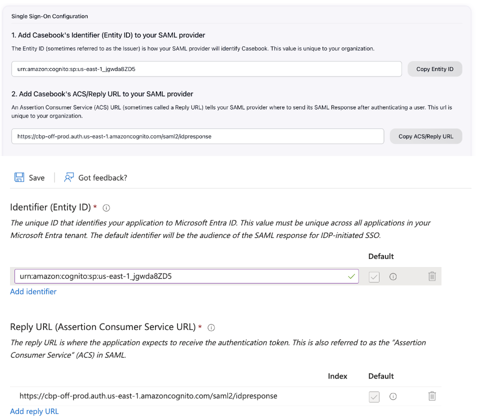 SSO Configuration: Microsoft Entra ID